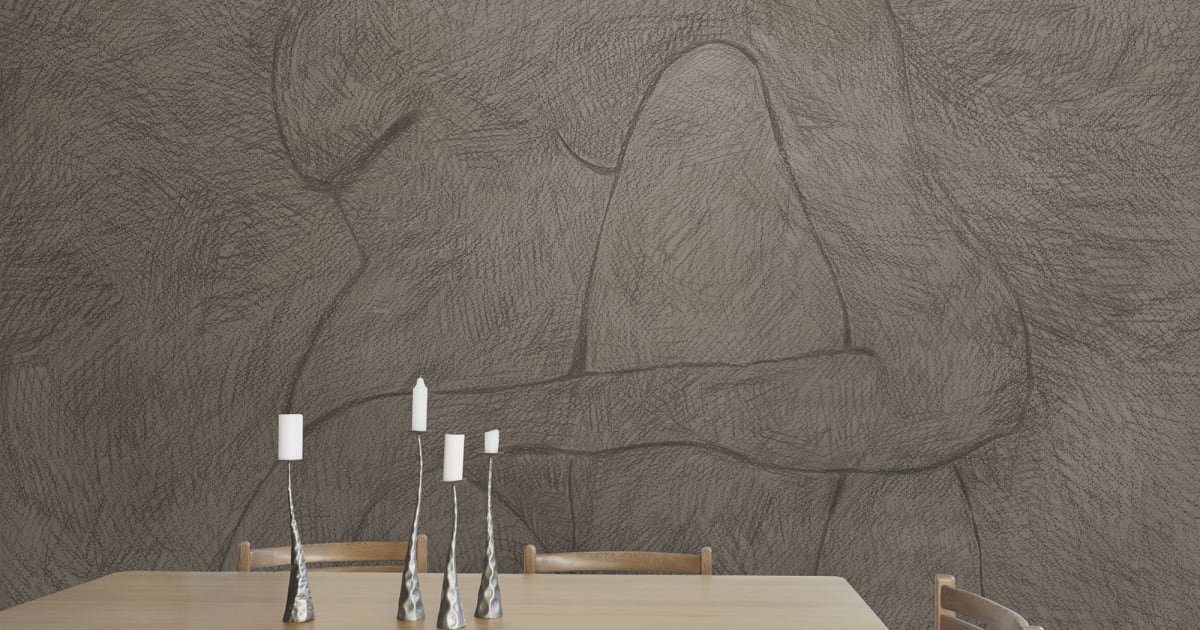 Subtle Figure, Light Brown Wallpaper | Rebel Walls - Rebel Walls