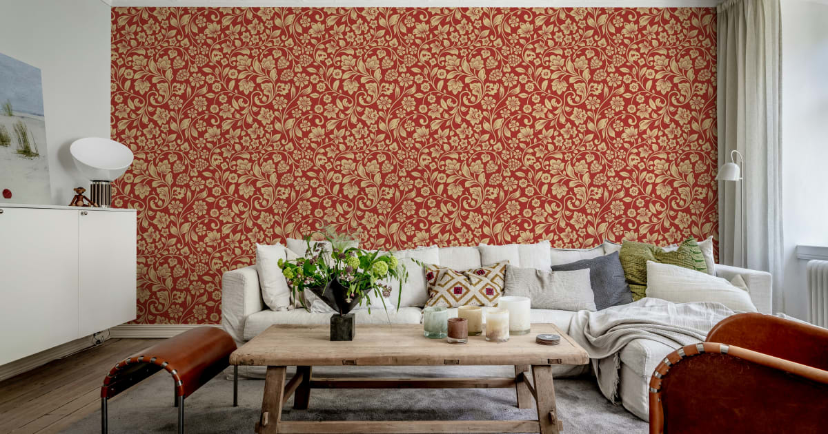 Floral Opulence, Red Wallpaper | Rebel Walls - Rebel Walls