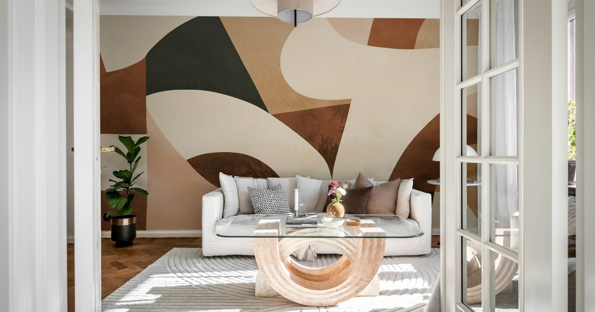 Abstract Curves, Brown Wallpaper | Rebel Walls - Rebel Walls