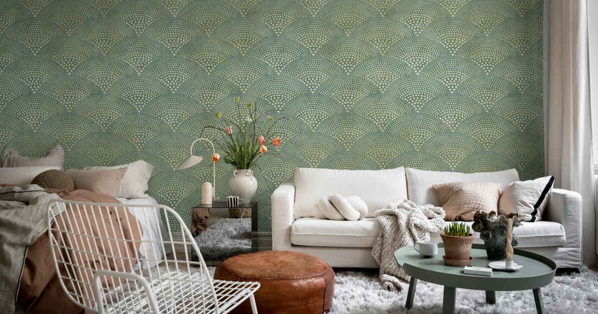 Shimmer Fan, Green | Extraordinary Wallpaper By Rebel Walls - Rebel Walls