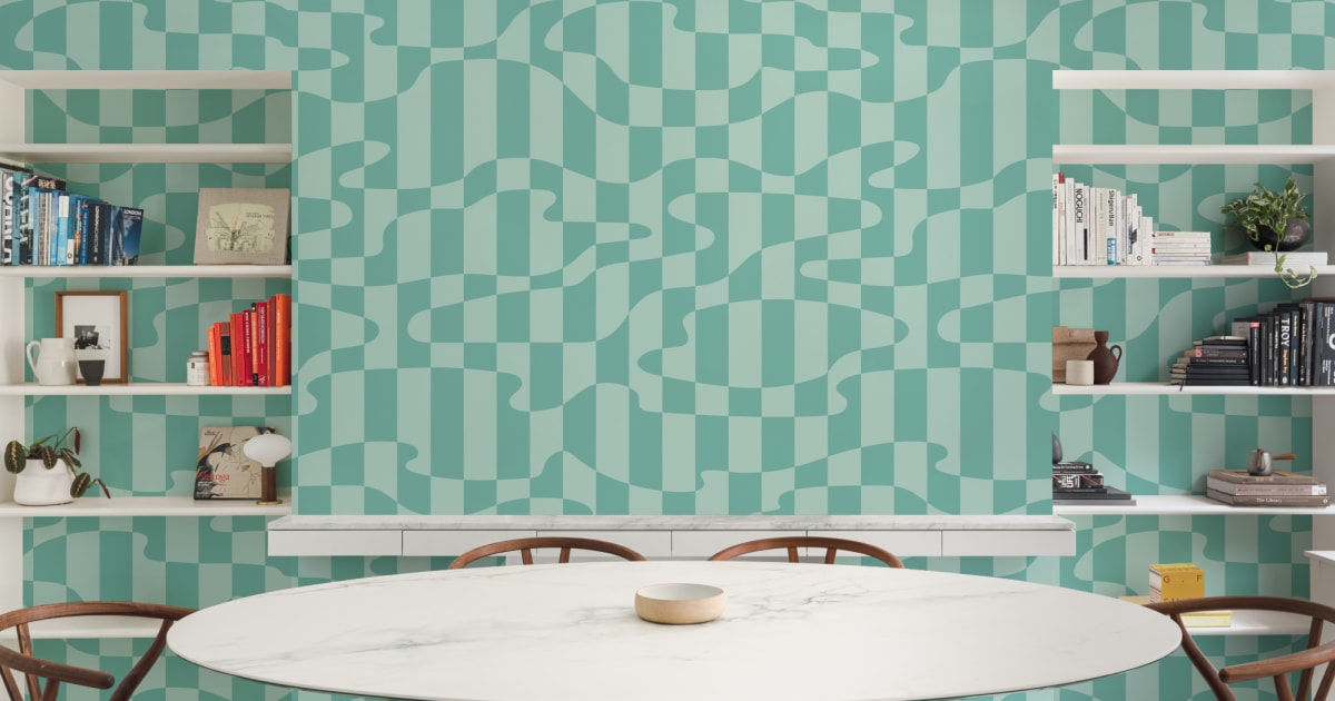 Elizabeth Olwen Stripescape Blue Mural - Hovia