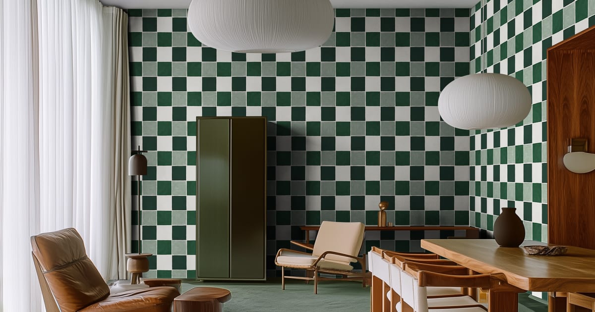 Tile, Green, White | Free Shipping | Rebel Walls - Rebel Walls