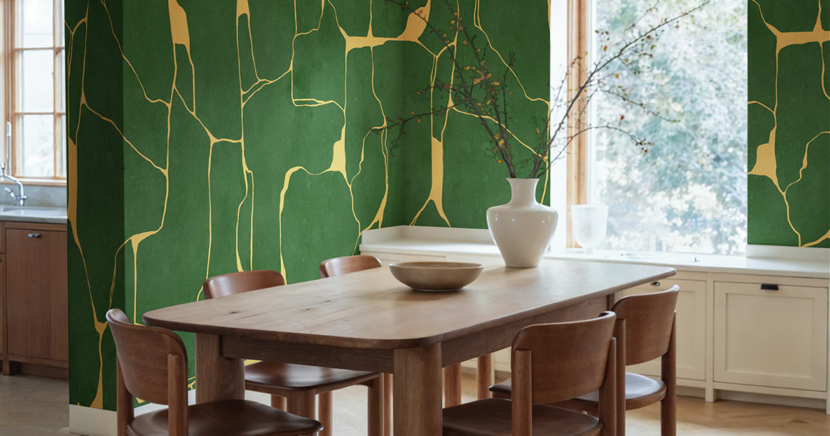 Linear Flow, Green Wallpaper | Rebel Walls - Rebel Walls