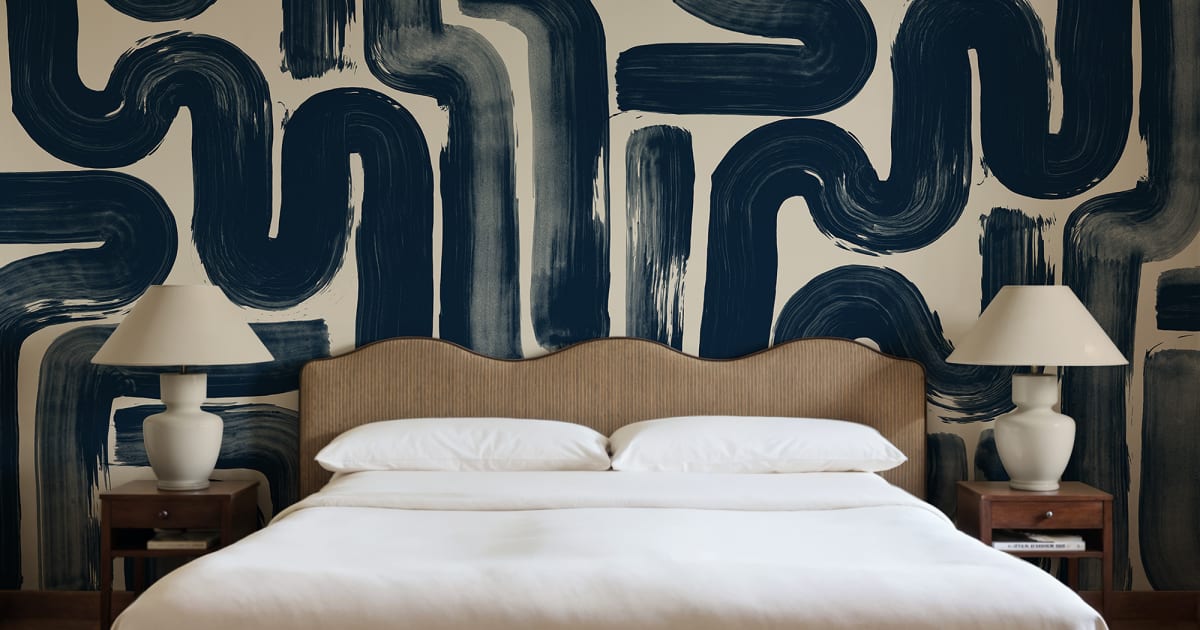 Drape Brush, Mörk Blå Tapet | Rebel Walls - Rebel Walls