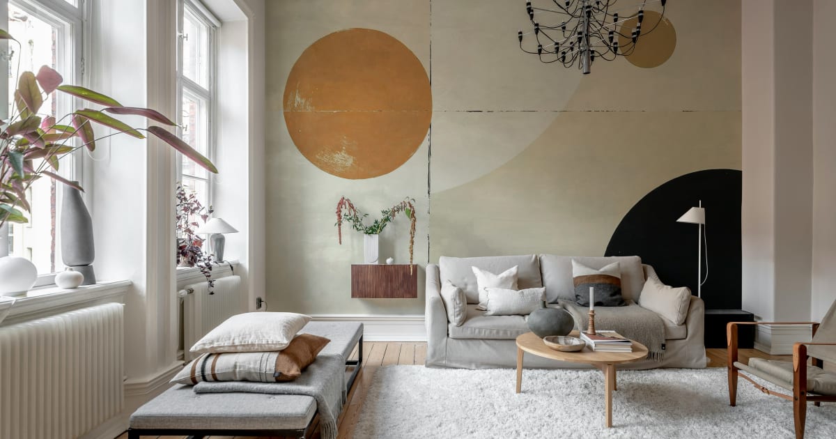 Blocks And Circles, Beige | Free Shipping | Rebel Walls - Rebel Walls