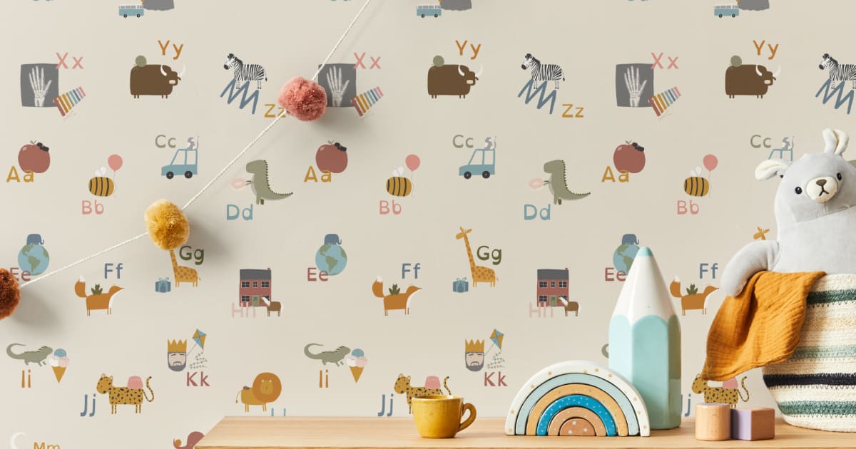 Kids Cute Alphabet Learning Pattern Wallpaper - Hovia