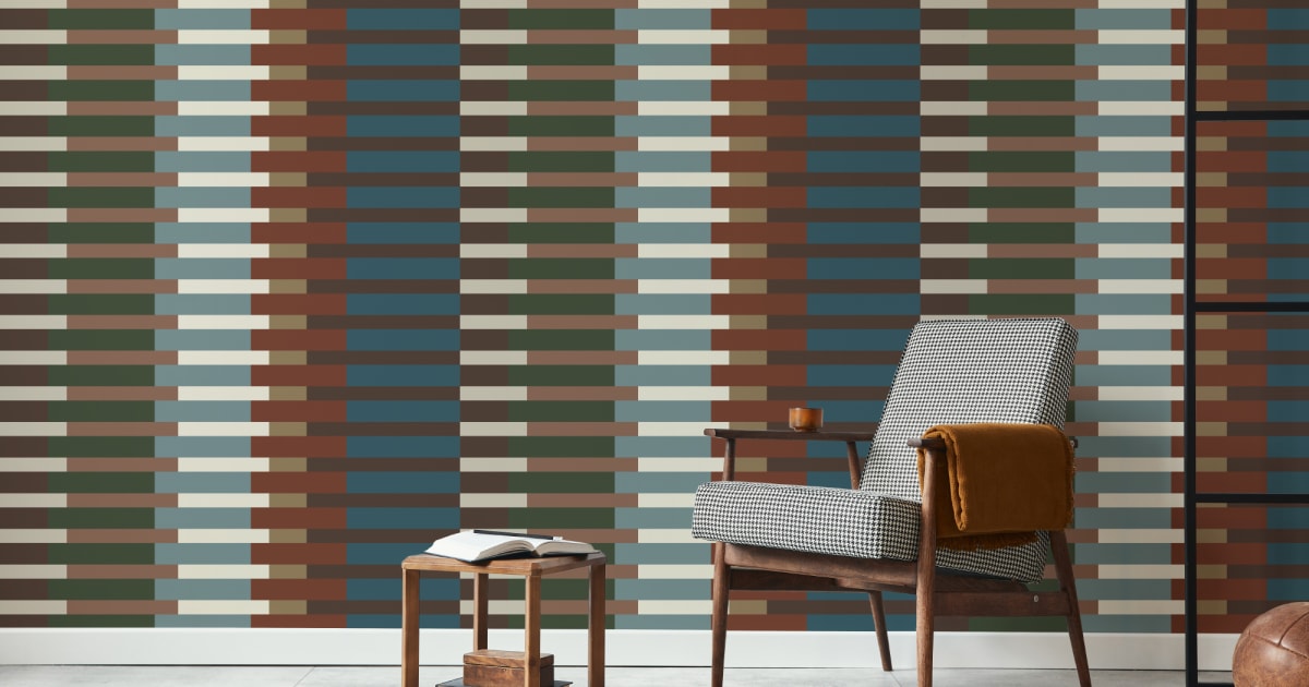 Multicolor Striped Retro Classic Mural – Hovia - Hovia