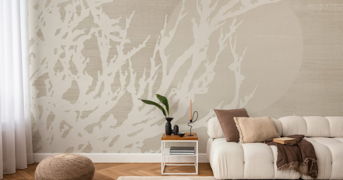 Neutral Japandi Yuugen Nature Wall Mural – Hovia - Hovia