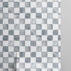 Steel Blue Watercolor Checkered Wallpaper - Hovia