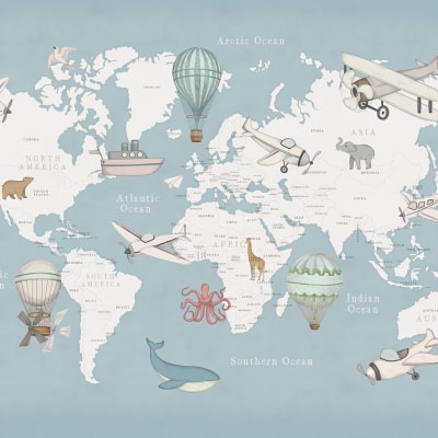 Playful World, Light Blue - Rebel Walls