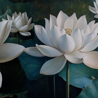 White Lotus, Day Wallpaper, Green | Extraordinary Wallpaper By Rebel ...