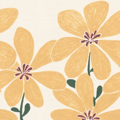 Sketched Flower, Yellow | Extraordinary Wallpaper By Rebel Walls ...