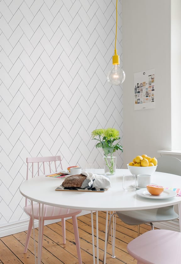 Fishbone Tiles - Wallpaper | Rebel Walls