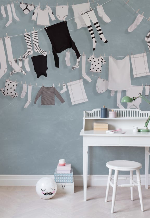 Laundry Day, Blue | Rebel Walls