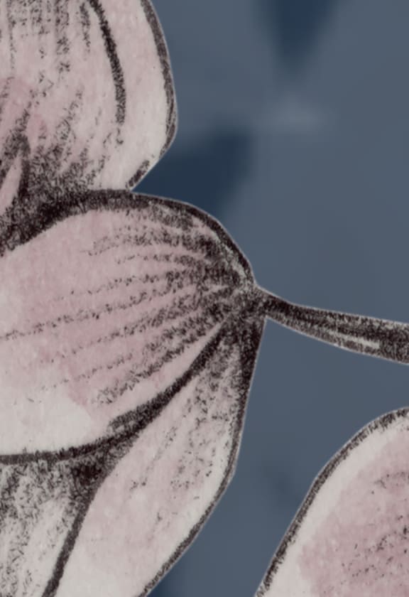 Spring Flower, Dark Blue - Wallpaper | Rebel Walls