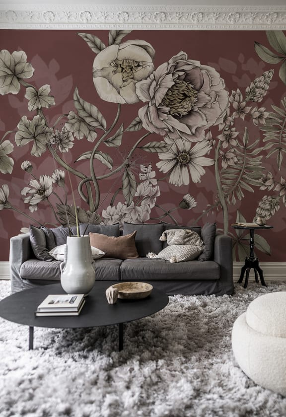 Spring Flower, Rust - Wallpaper | Rebel Walls