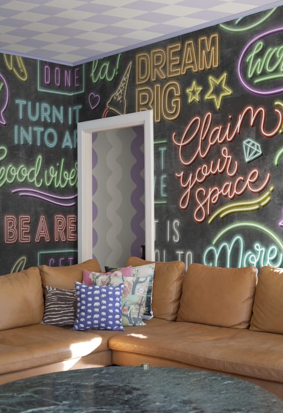 Neon Vibes Graphite - Wallpaper | Rebel Walls