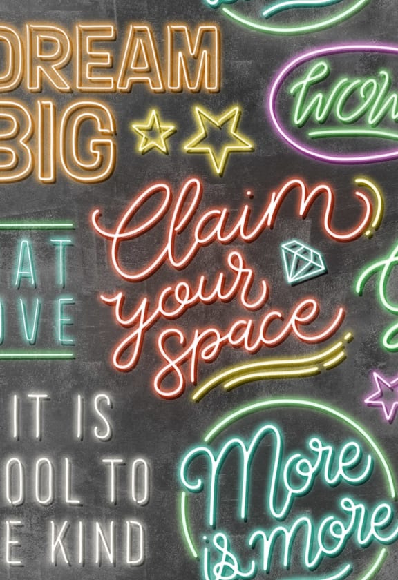 Neon Vibes Graphite - Wallpaper | Rebel Walls