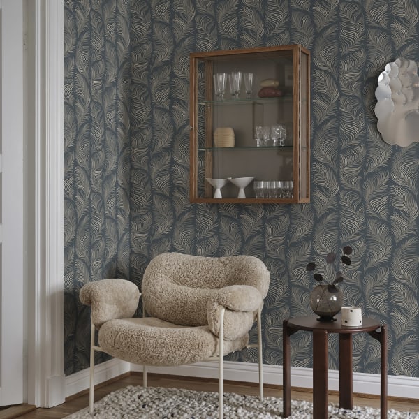 Grace Midnight Blue - Sandberg Wallpaper
