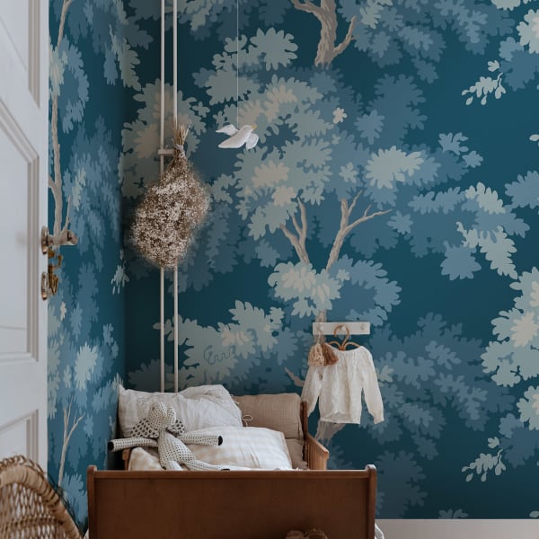 Raphael Mural, Midnight Blue | Sandberg Wallpaper
