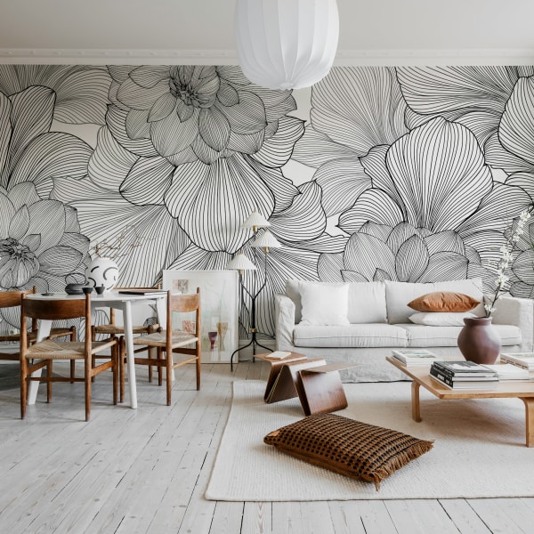 Bold Dahlia, Graphite | Rebel Walls