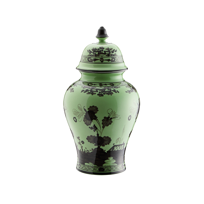 Large barium-green porcelain potiche vase | GINORI 1735