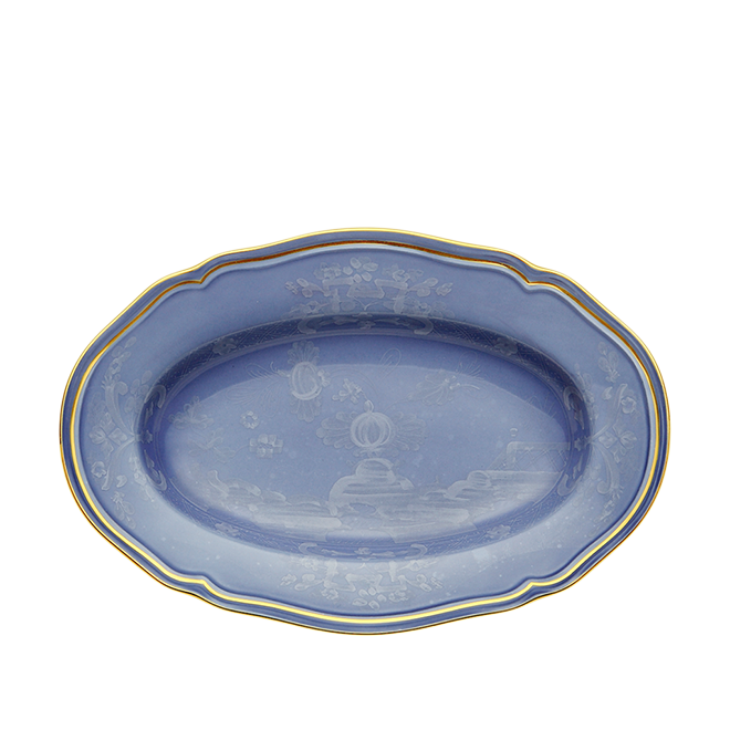 Periwinkle-blue porcelain pickle dish | GINORI 1735