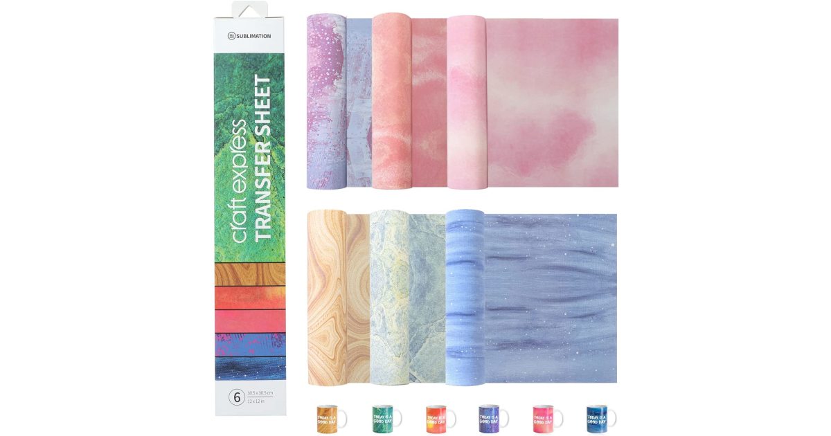 Craft Pre-Printed Dye Sublimation Transfer Sheets - Natural