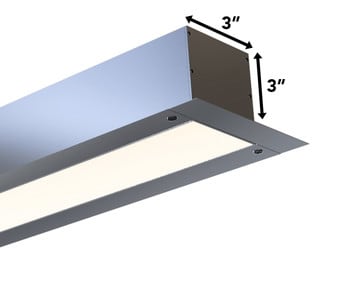 GlowbackLED 3 Inch Wide Recessed Mount Plaster-In Linear LED Flush Fixture