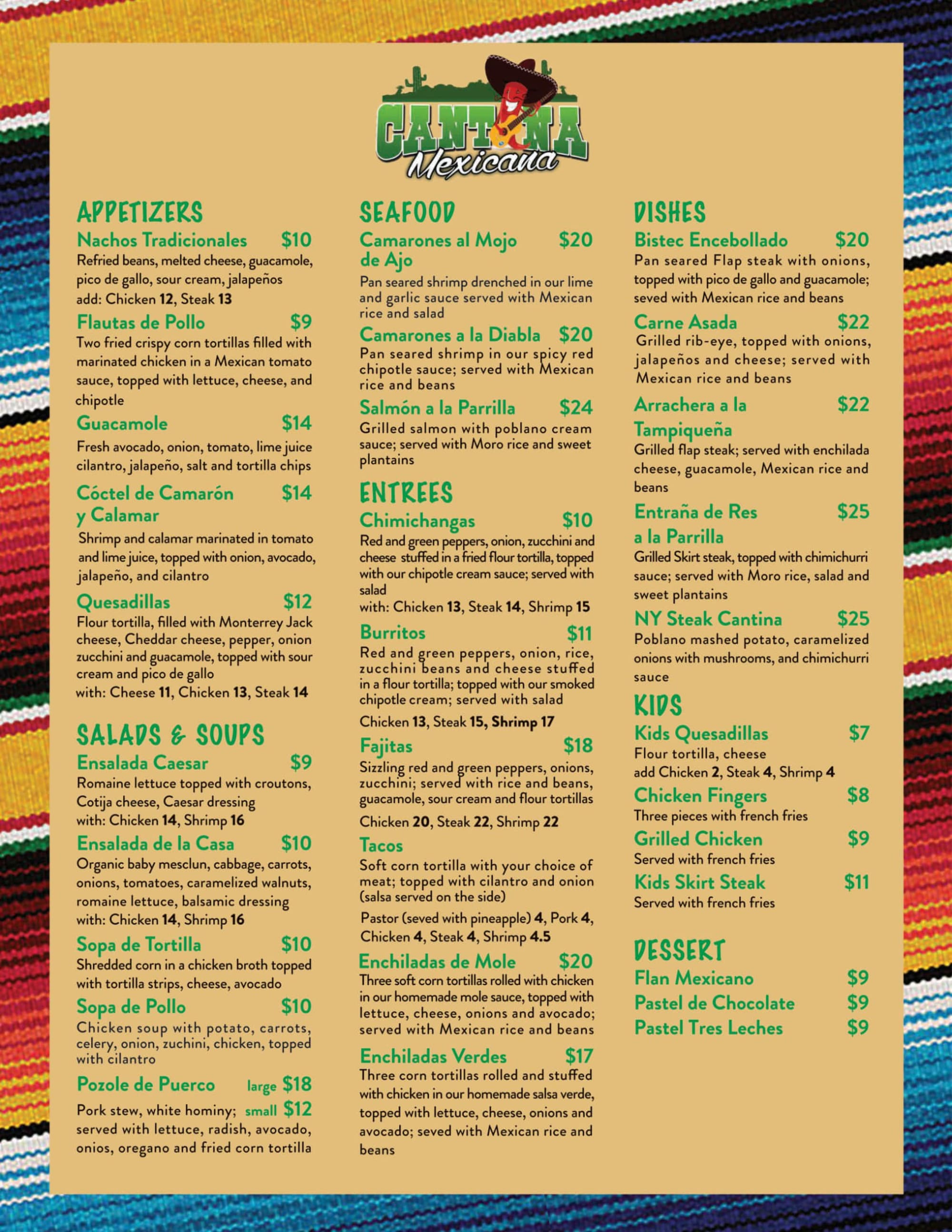 Cantina Mexicana Norwalk | Menu | Norwalk
