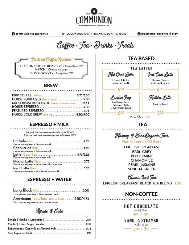 Download Coffee Menu