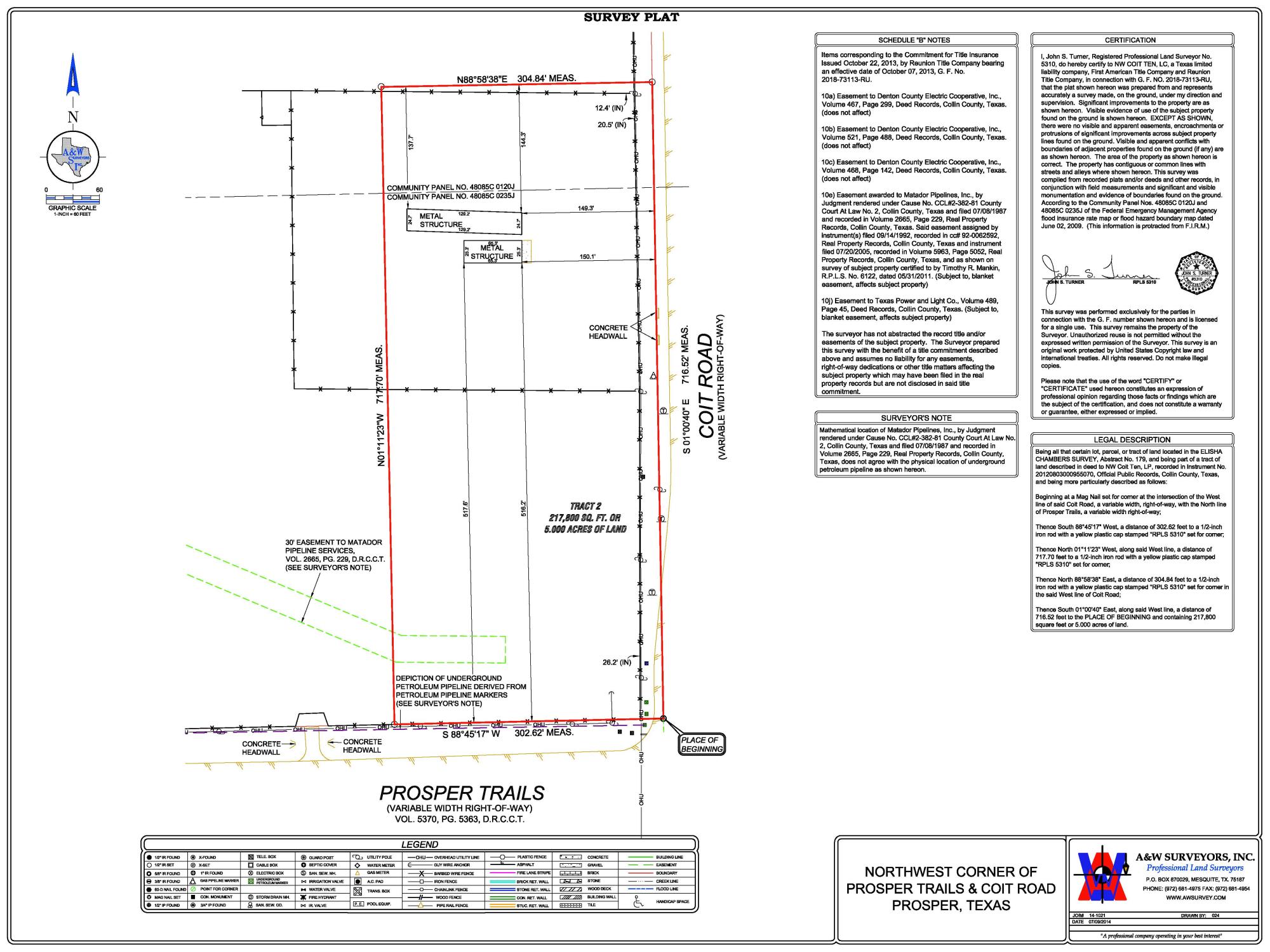 Northwest corner of Prosper Trail and Coit Road