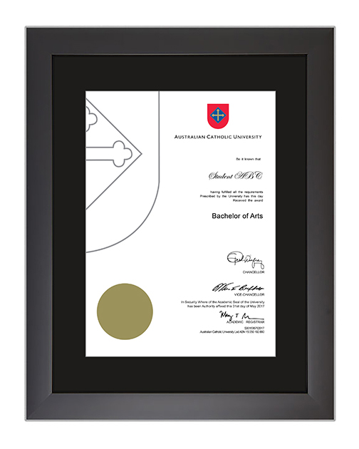 ACU certificate frame - Modern Black