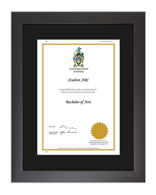 CQU Degree frame - Modern Black