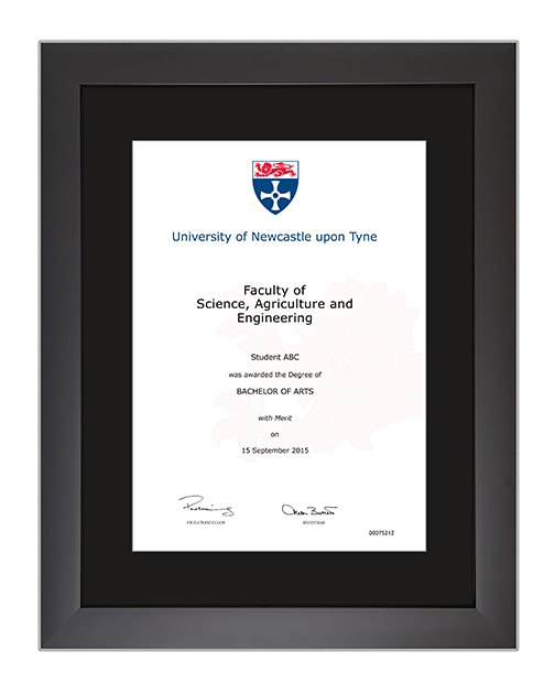 UON certificate frame - Modern Black