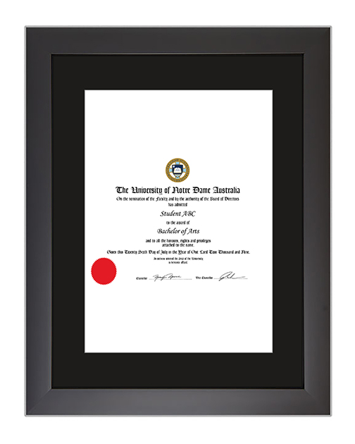Notre Dame Degree frame - Modern Black Notre Dame Degree frame - Modern Black