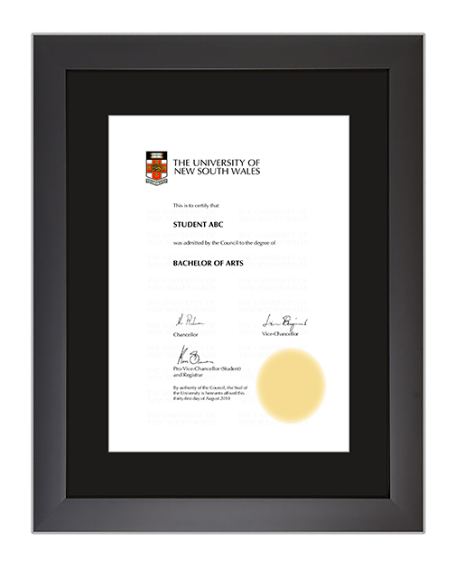 UNSW Degree frame - Modern Black
