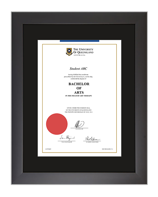 UQ Certificate Frame Modern Black uq-certificate-frame-modern-black