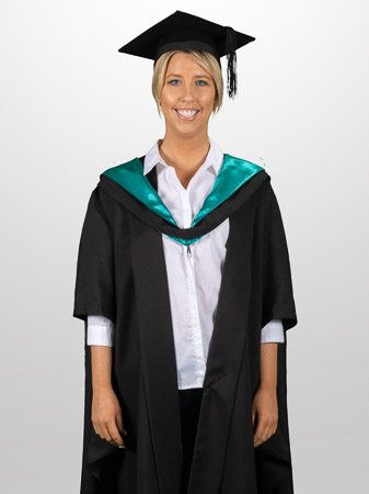 UTas Master of Nursing graduation gown set - Front view