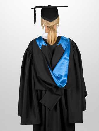 QUT Bachelor graduation gown set - Back view