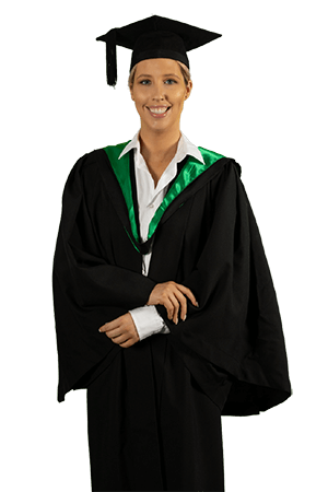 ANU bachelor of natural sciences graduation gown set - Front view