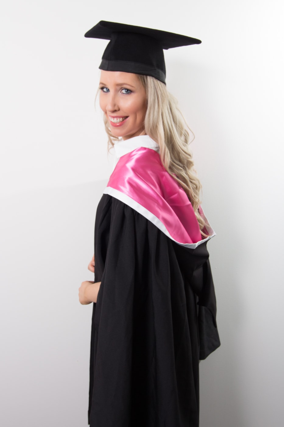 RMIT Bachelor of Nursing graduation gown set - Side view