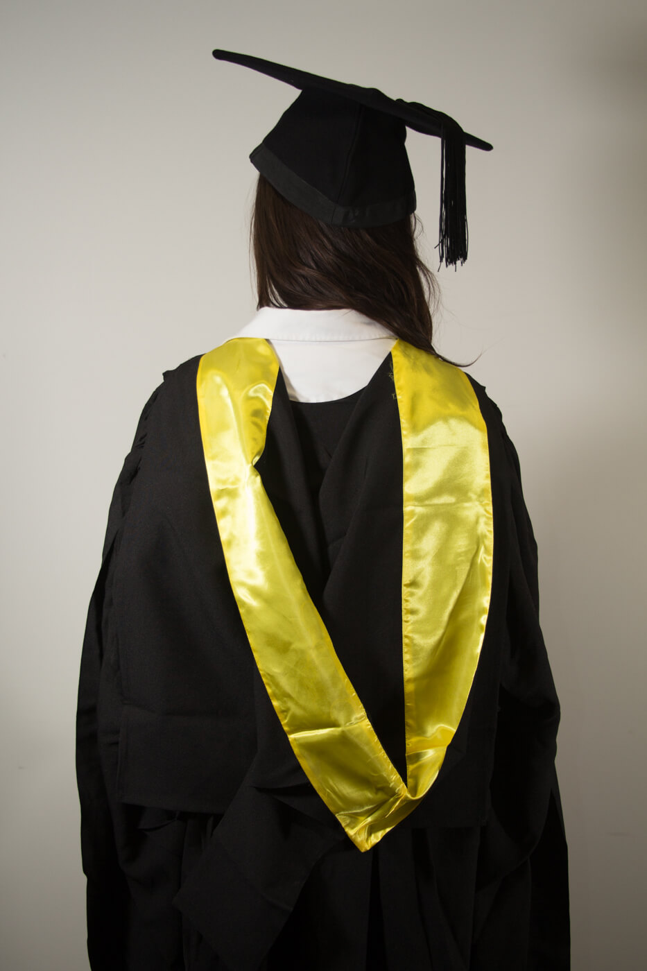 SCU bachelor of business graduation gown set - Back view