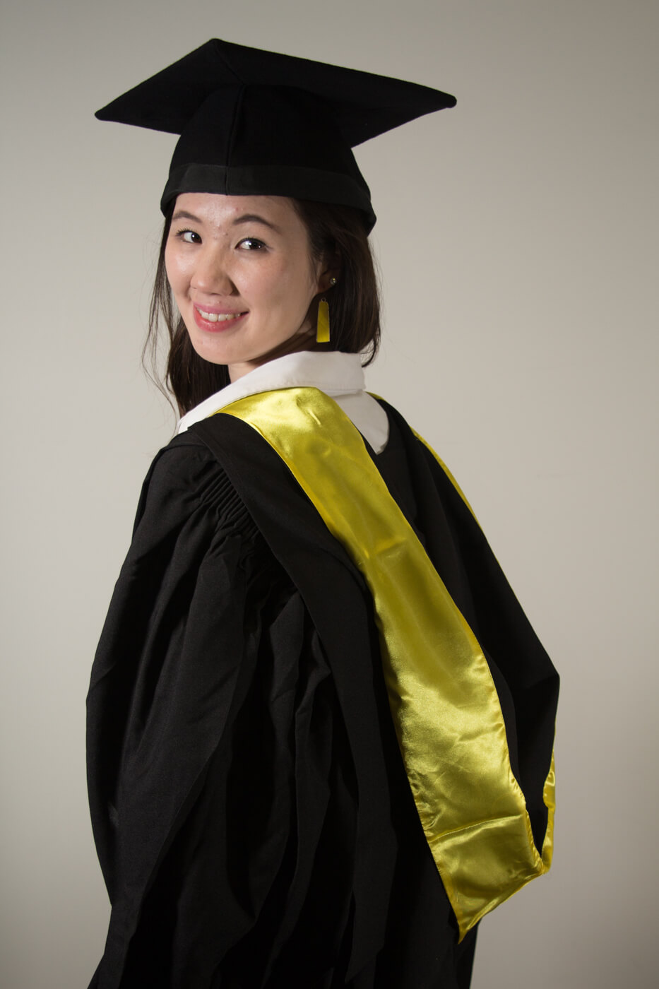 SCU bachelor of business graduation gown set - Side view