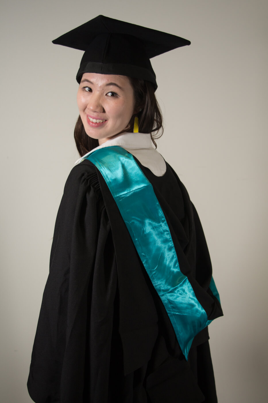SCU bachelor of science graduation gown set - Side view