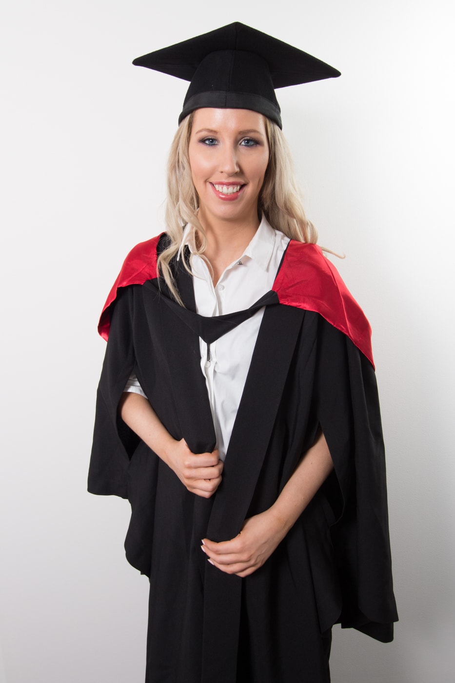 UC 3 and 3 and a half year bachelor degree graduation gown set - Front view