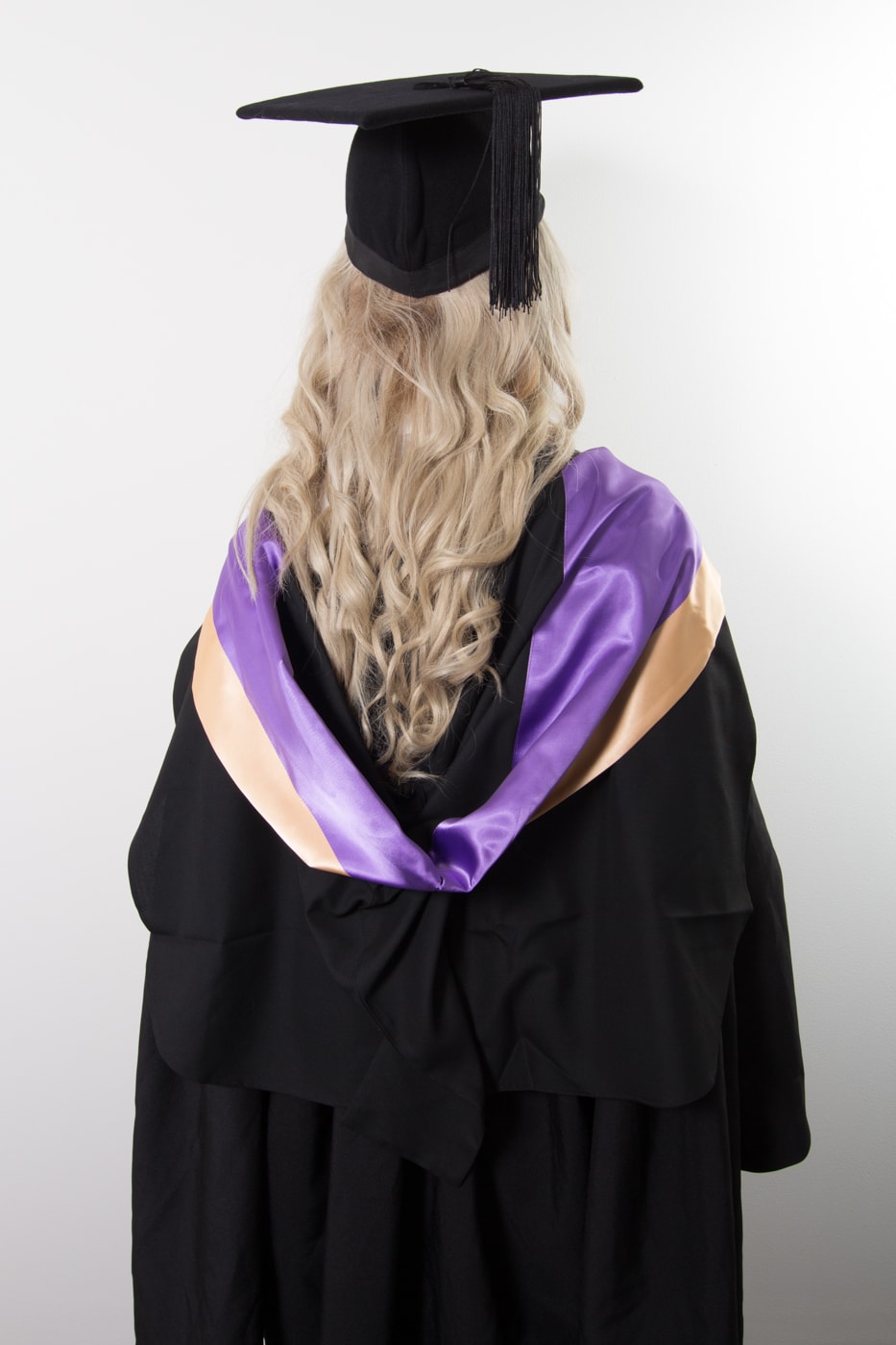 UNE Bachelor of Education graduation gown set - Back view