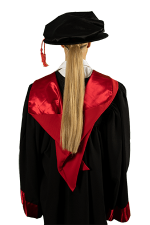 Melbourne University PhD graduation gown set - Back view