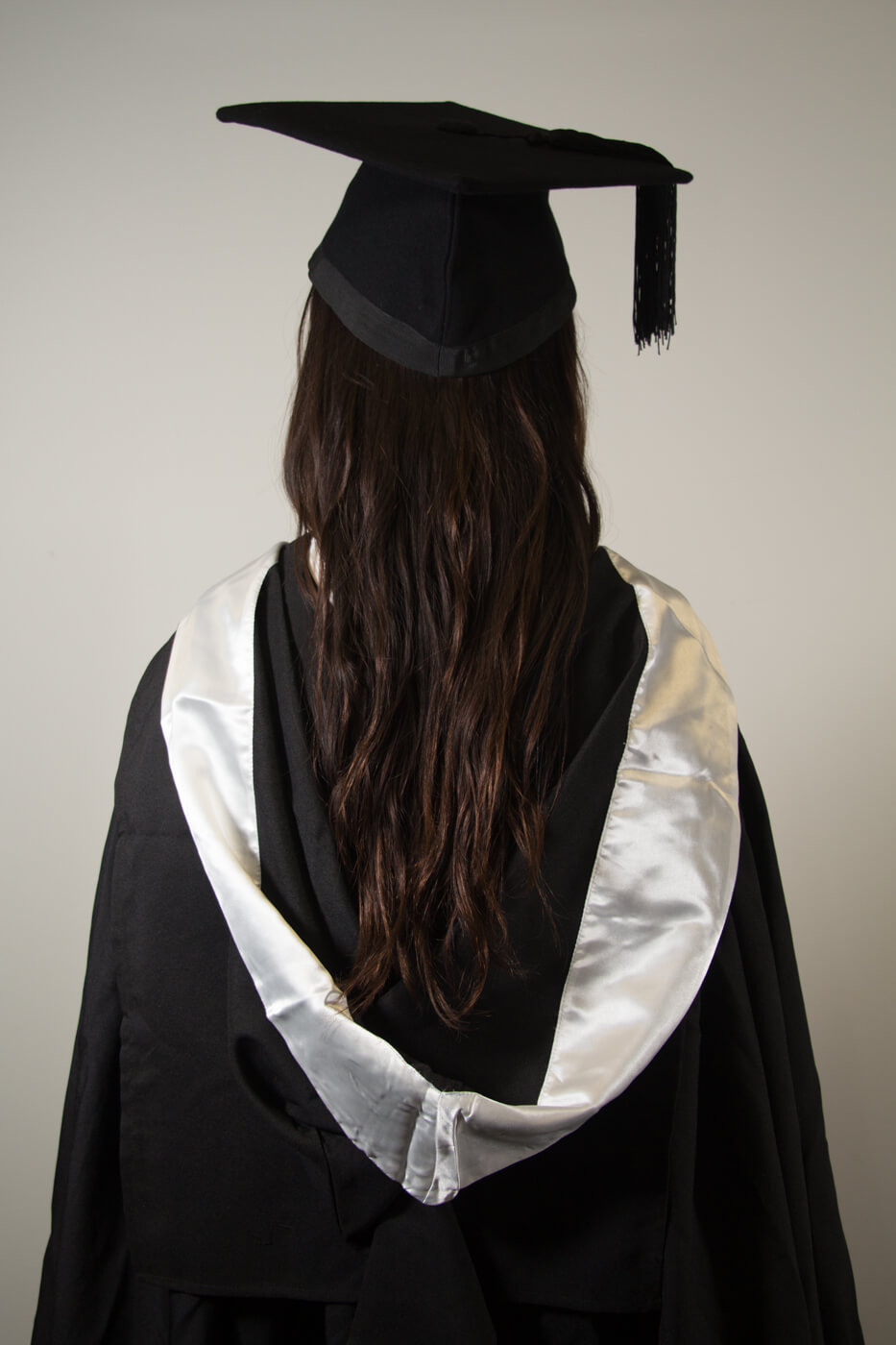 USQ bachelor of creative arts and media graduation gown set - Back view