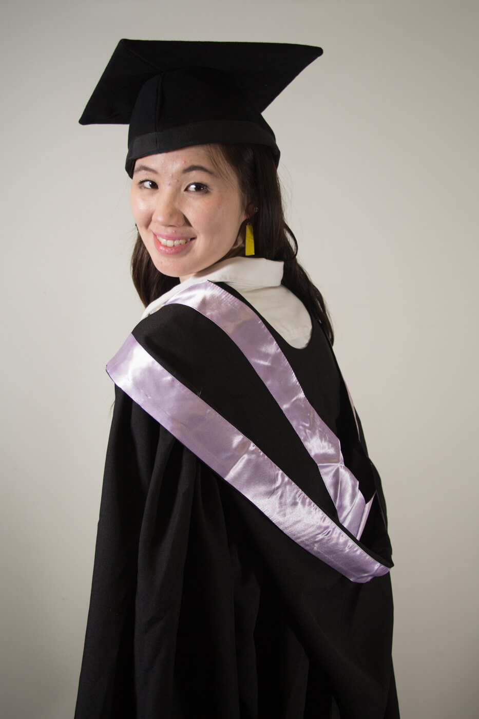 UTas bachelor of health science graduation gown set - Side view